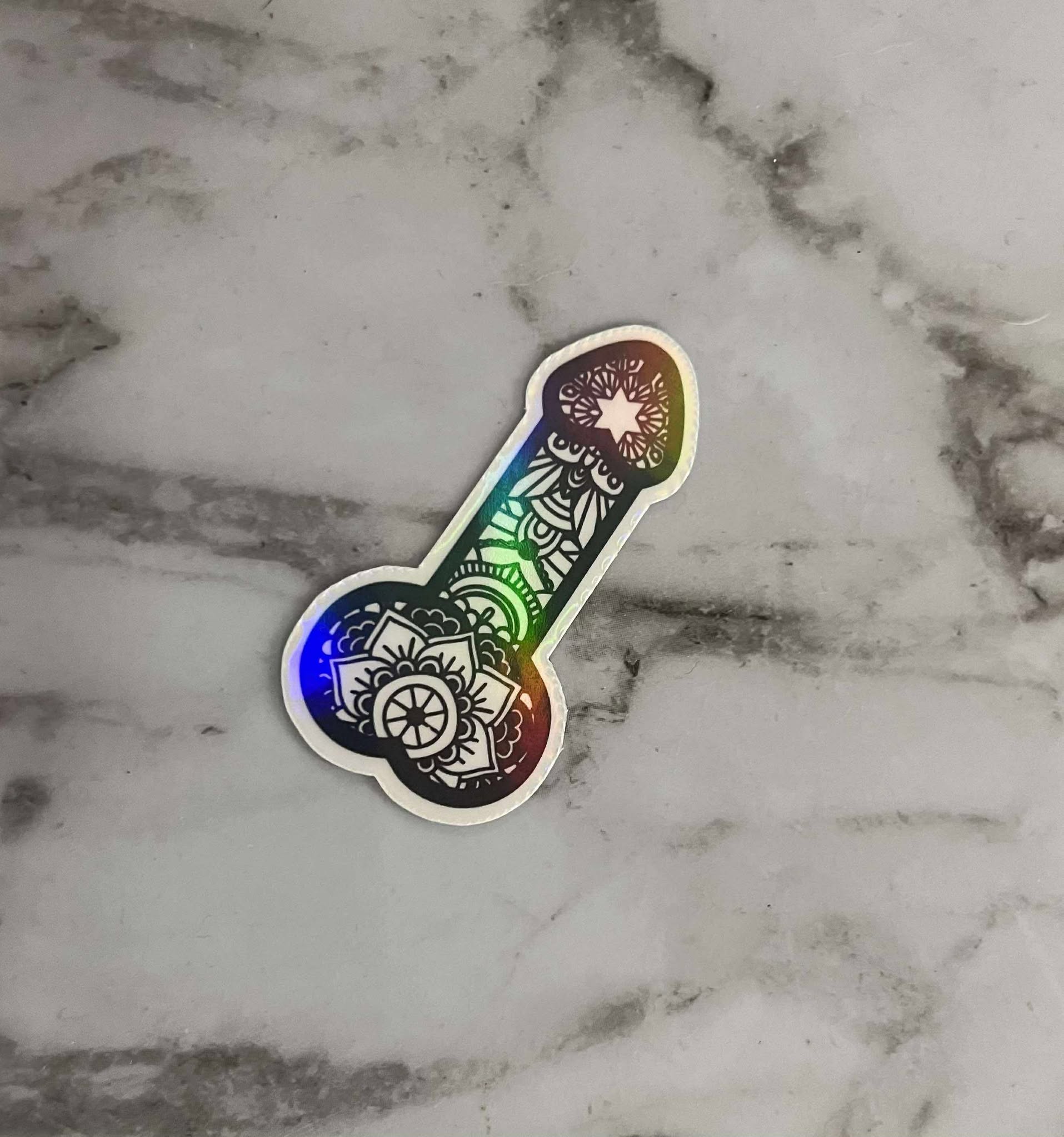 Holographic Mandala Peen Sticker | MDZ Creates