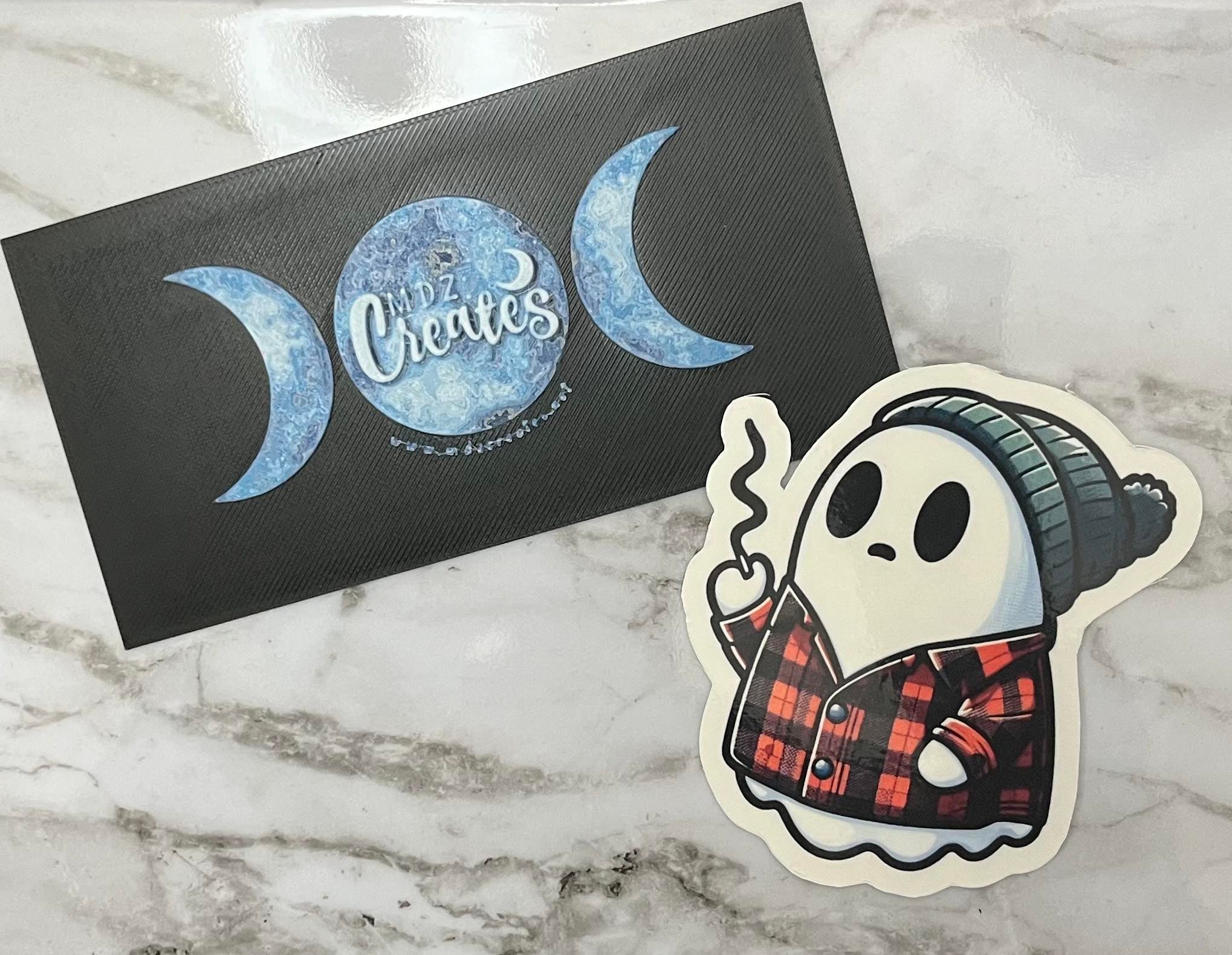 Cozy Ghost Vinyl Sticker | MDZ Creates